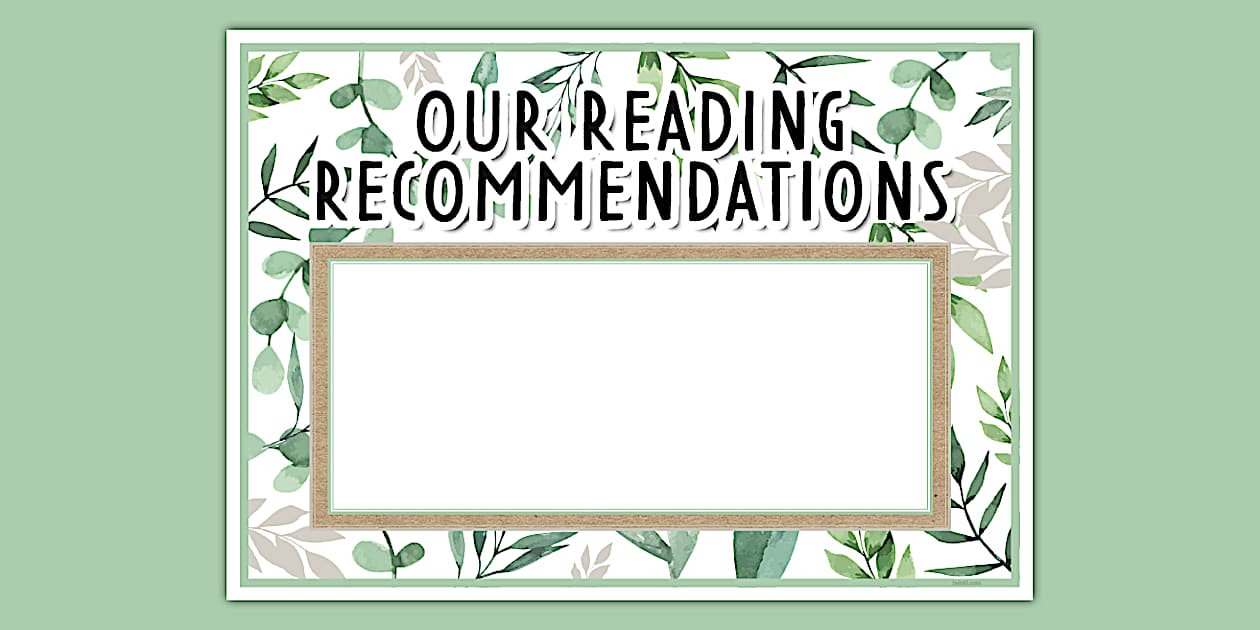 Muted Botanical Themed Reading Recommendations Display Poster