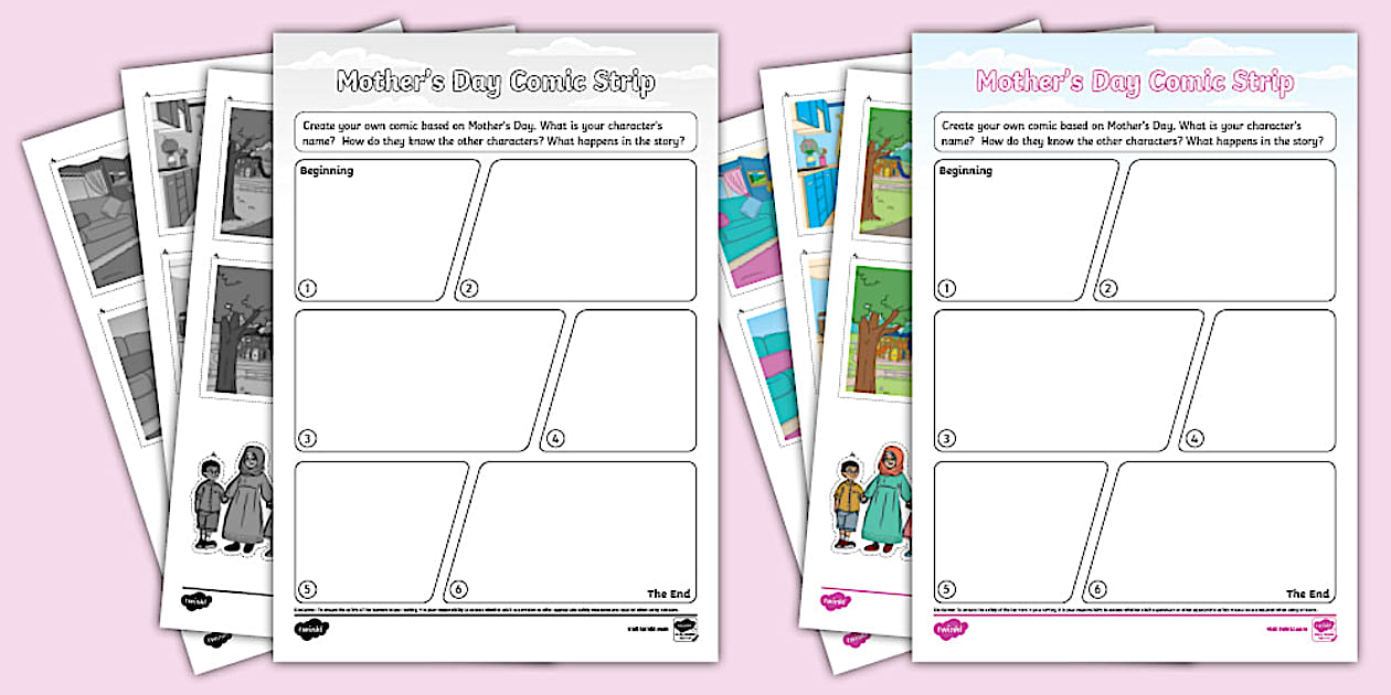 Mother's Day Comic Cut and Stick (Teacher-Made) - Twinkl