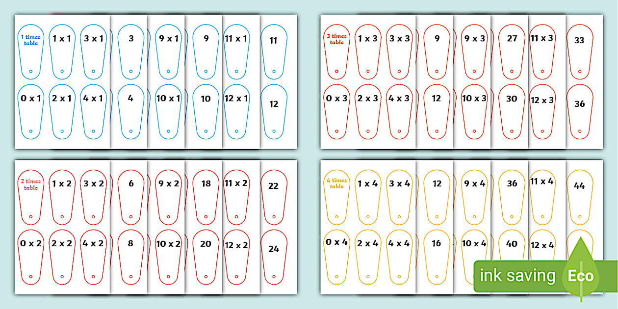 Times Tables Fans 1-12 (teacher made) - Twinkl