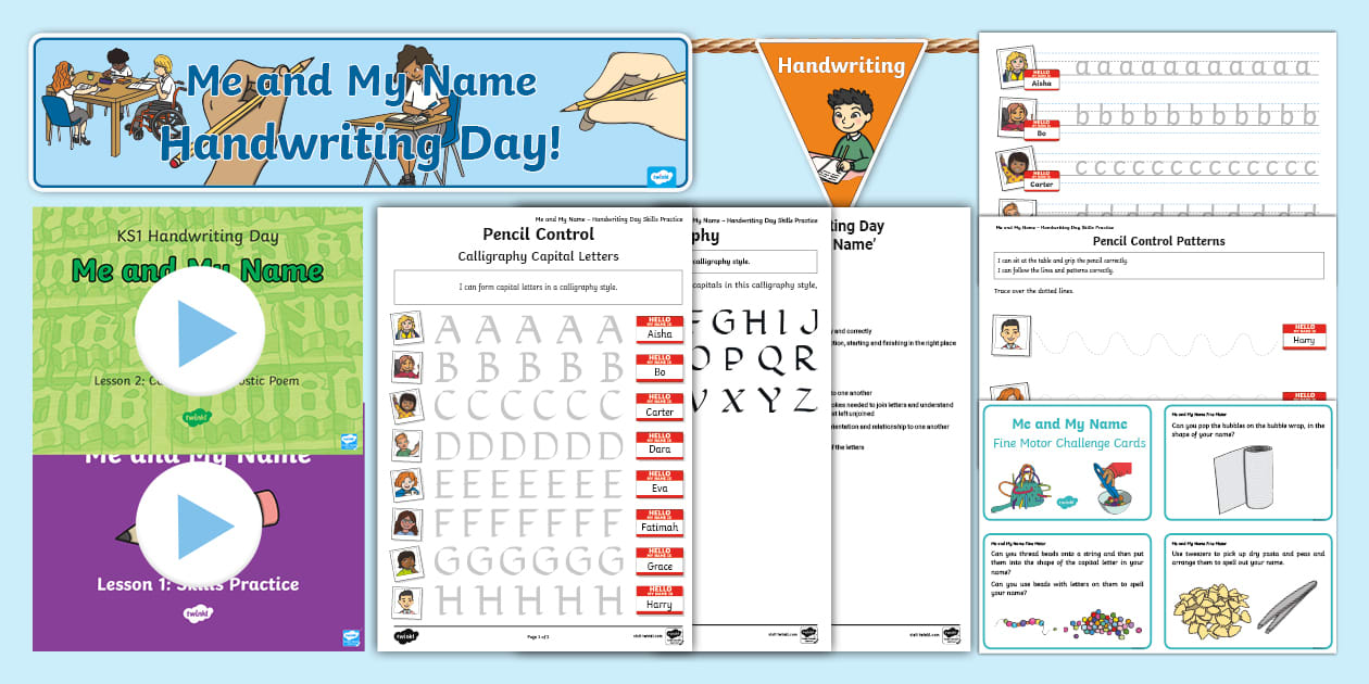 KS1 Me and My Name Handwriting Day Lesson Teaching Pack