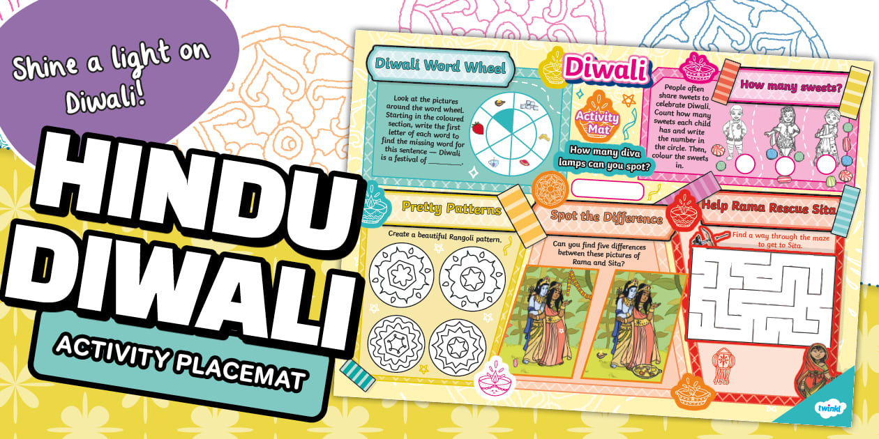 Hindu Diwali Activity Placemat