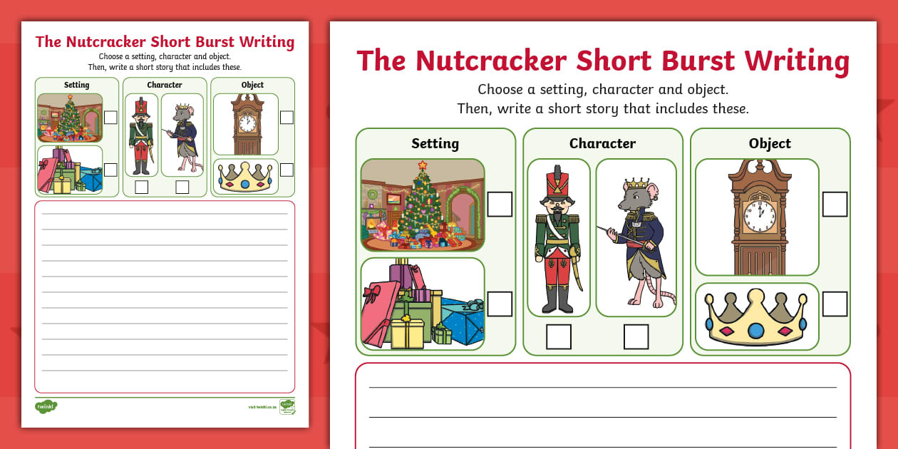 The Nutcracker Short Burst Writing Template (teacher made)