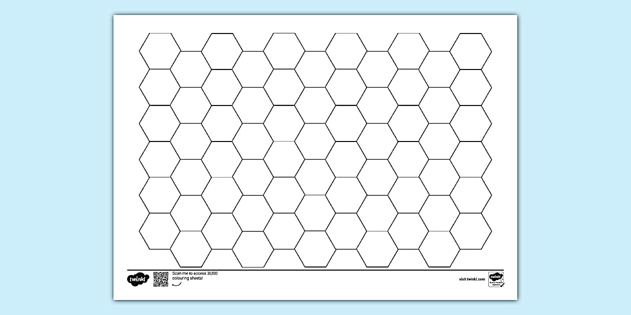👉 Hexagonal Grid Colouring Page (teacher made) - Twinkl