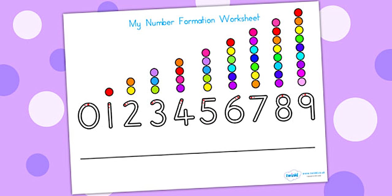 Number Formation Worksheet (Teacher-Made) - Twinkl