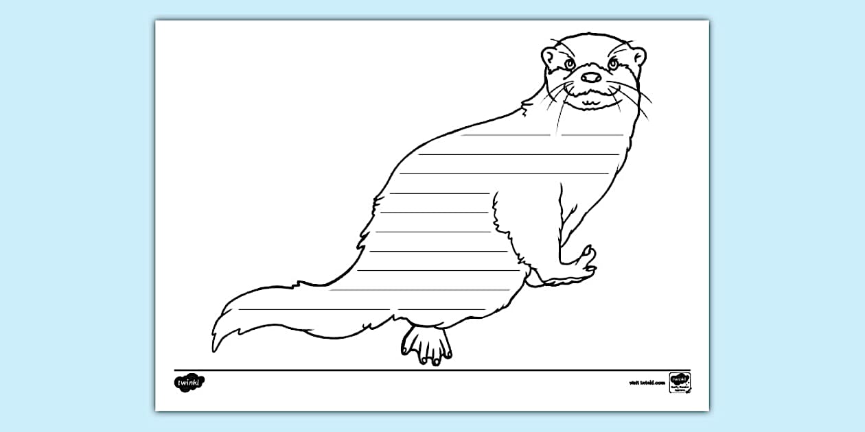 Otter Writing Template - Twinkl English Outline - Twinkl