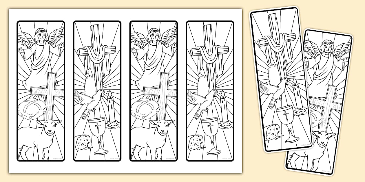 Symbols of Christianity Colouring Bookmarks