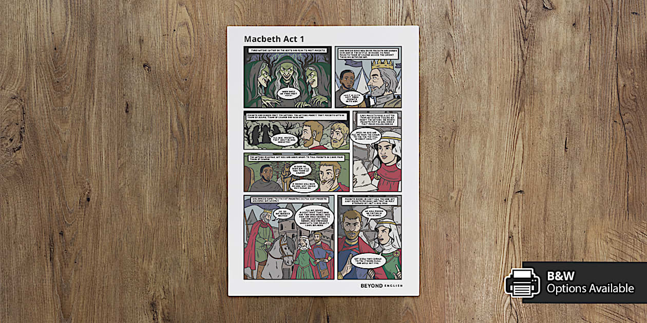 Macbeth Comic Strip Act 1 | GCSE English | Beyond English