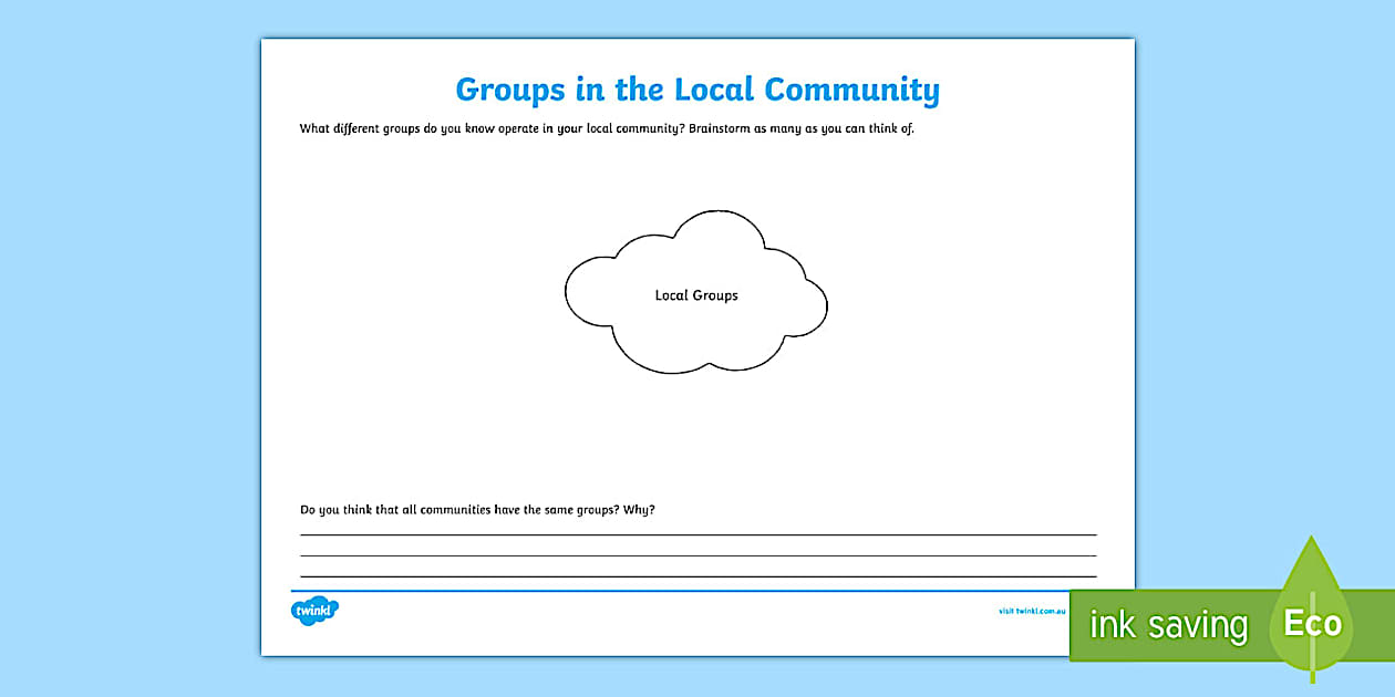 Groups in the Local Community Worksheet