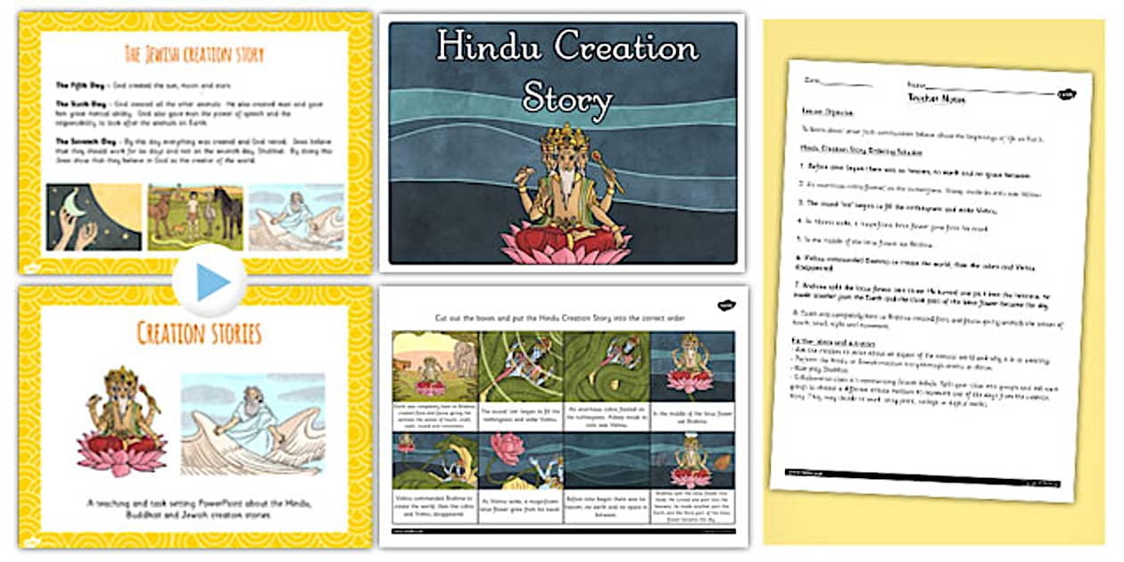 Buddhist Jewish and Hindu Creation Stories Lesson Teaching Pack