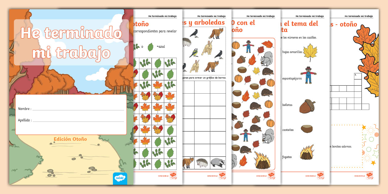 Cuadernillo: He terminado mi trabajo - Edición otoño -Twinkl