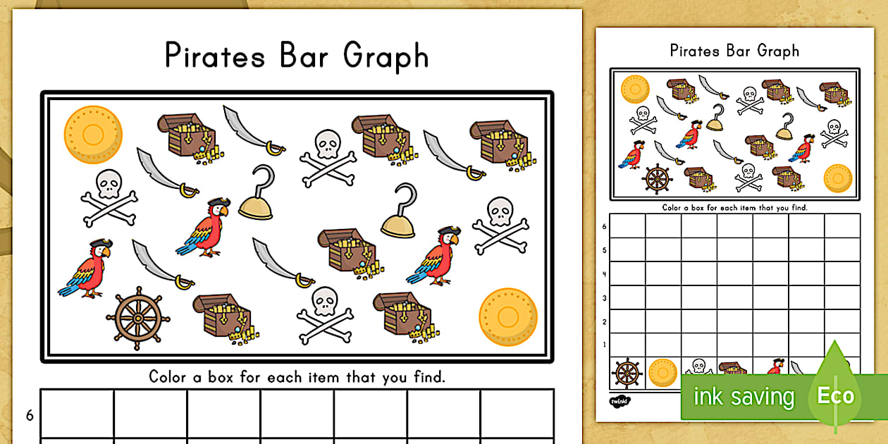 Pirates Bar Graph Worksheet (teacher made) - Twinkl