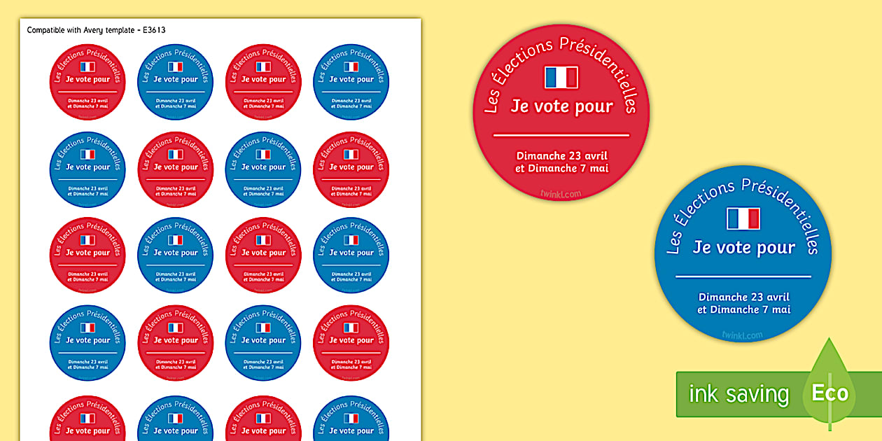Presidential Elections Badges french (professor feito)