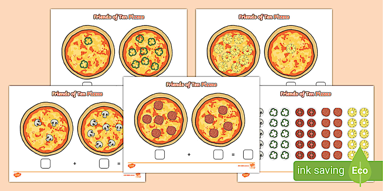 Friends of Ten Pizza Activity Sheets | Foundation Maths