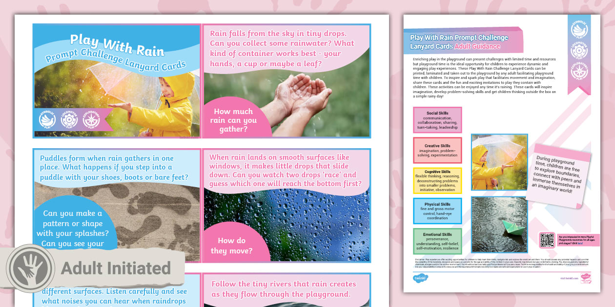 Playful Playgrounds - Play With Rain Prompt Challenge Cards