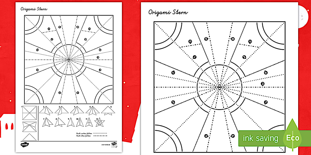 Stern Origami Bastelvorlage (Hecho por educadores) - Twinkl