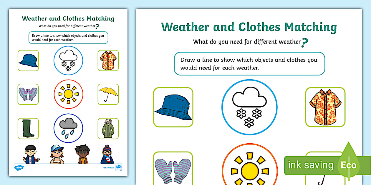 Weather and Clothes Matching Activity (teacher made)