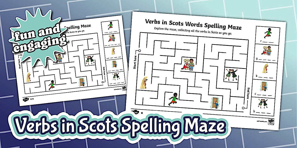 Verbs in Scots Spelling Maze Activity Sheets