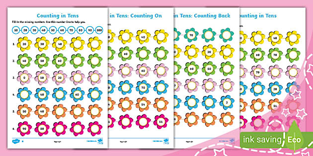👉 Counting in 10s Worksheets (teacher made) - Twinkl