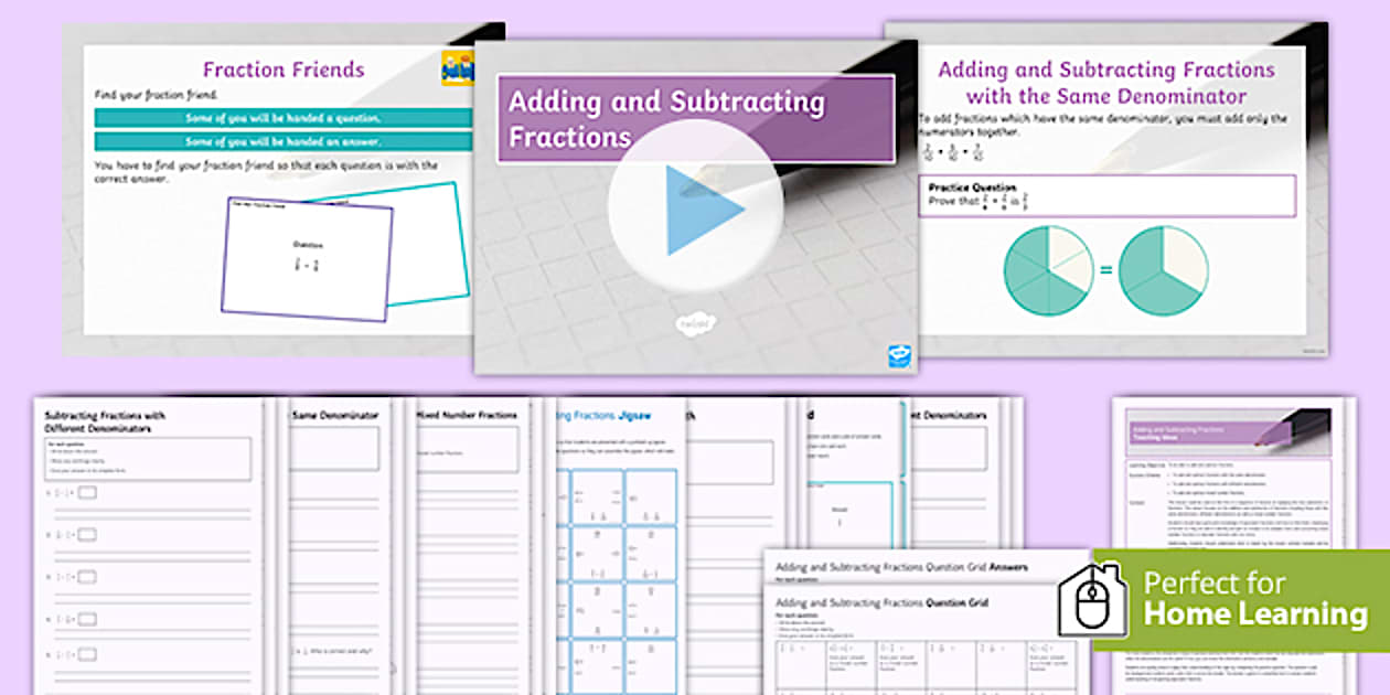 Adding Fractions Lesson Pack Ks3 Maths Beyond Secondary