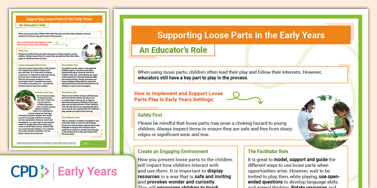 Supporting Loose Parts Play in the Kindergarten | CPD Twinkl
