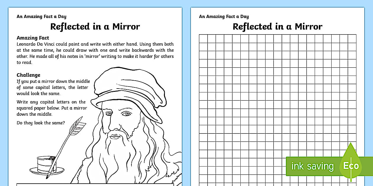 Mirror Reflections Worksheet (teacher made) - Twinkl