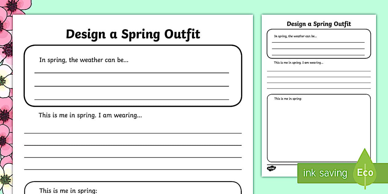 Design a Spring Outfit Worksheet / Worksheet (teacher made)