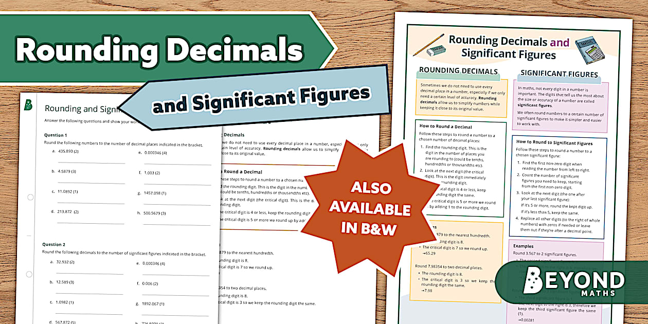 Rounding Decimals and Significant Figures Catch Up Resource