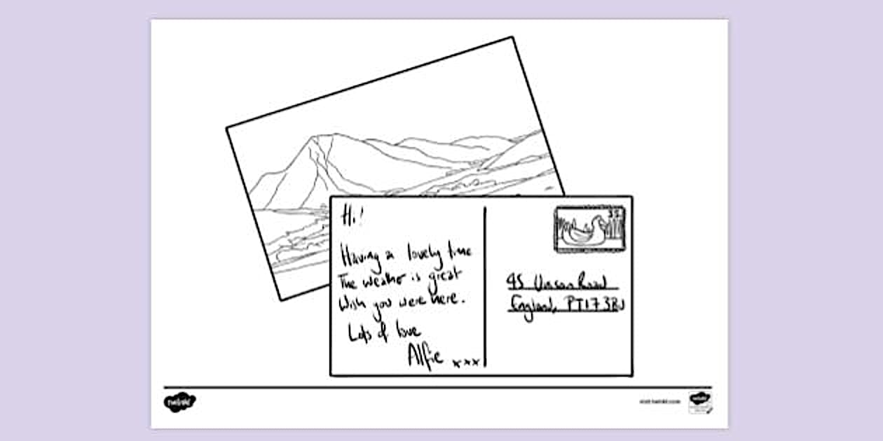 Postcard Colouring | Colouring Sheets (teacher made)