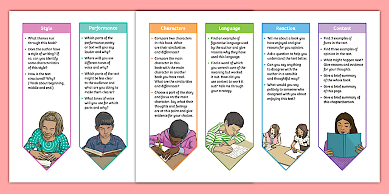 Editable Year 5 and 6 2014 Curriculum Guided Reading Bookmarks