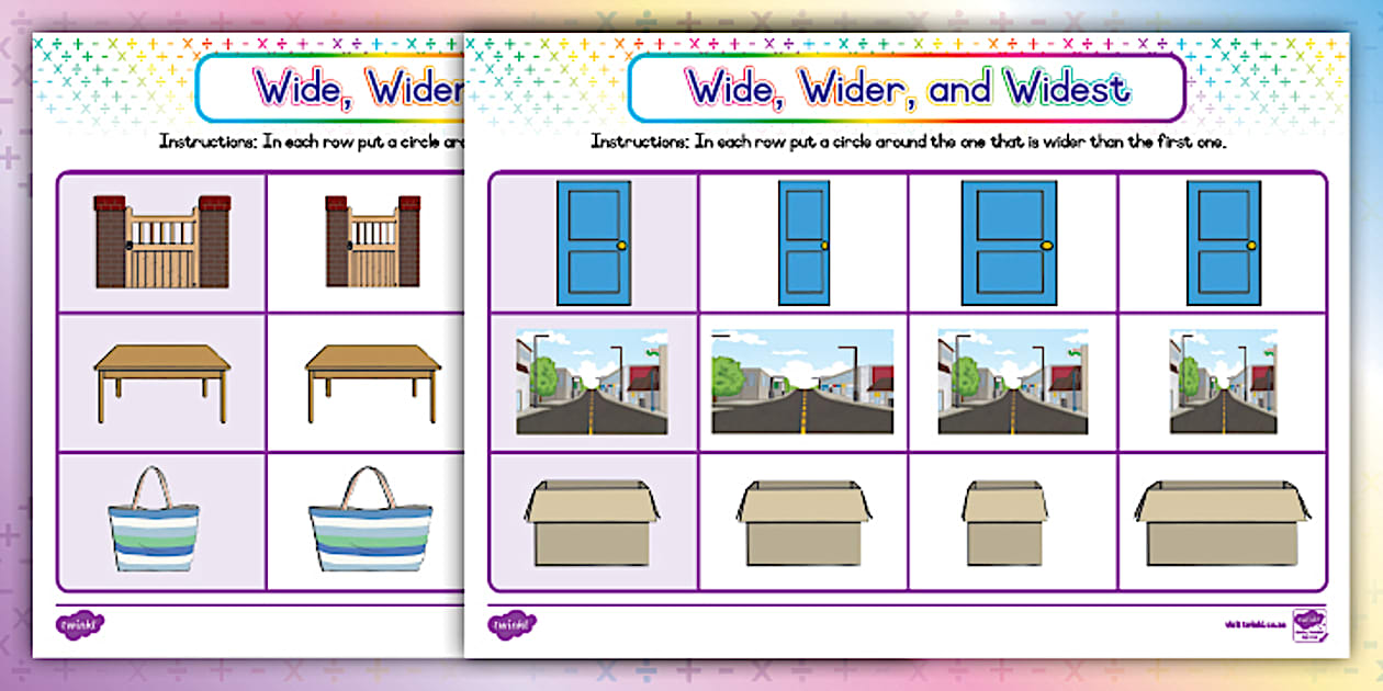 Grade 1 Mathematics Measurement - Width (Teacher-Made)