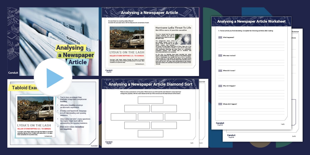 Analysing a Newspaper Article (teacher made) - Twinkl