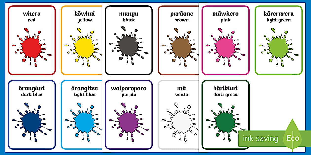 Editable Te Reo Māori Colours Flashcards - Twinkl