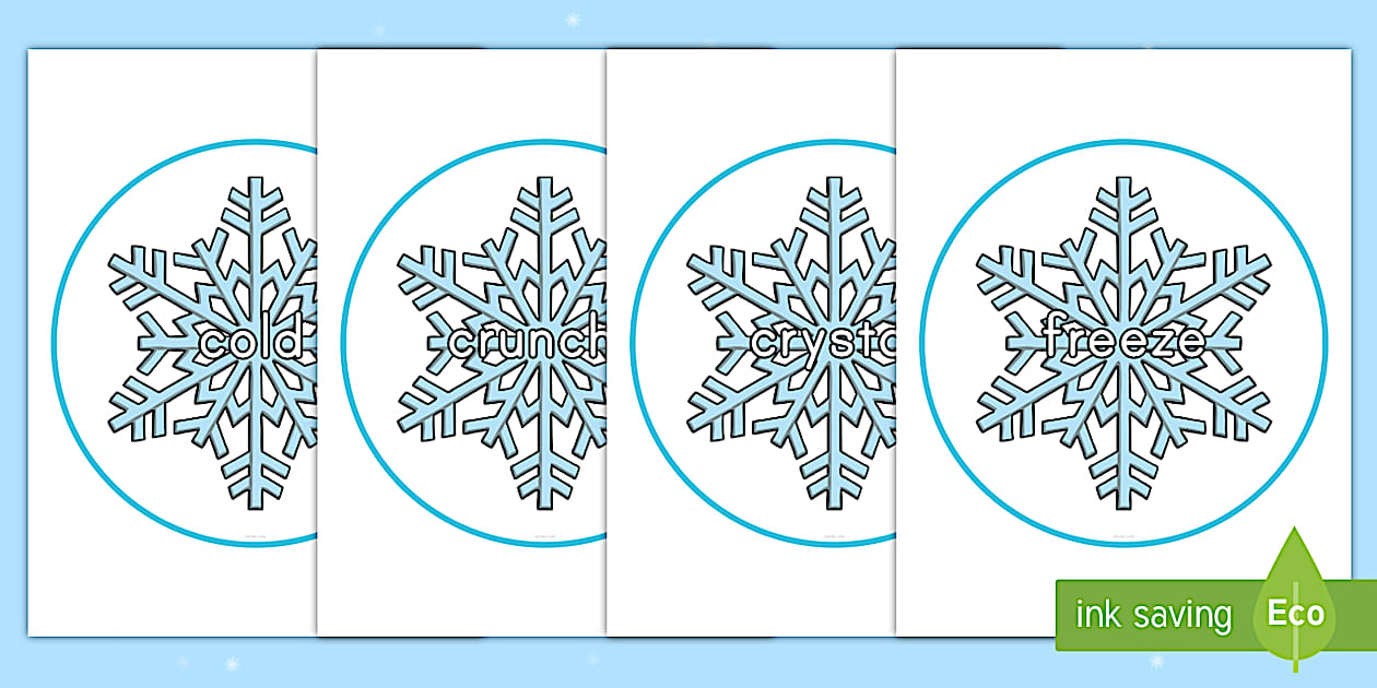 Winter Vocabulary on Snowflakes Posters (teacher made)