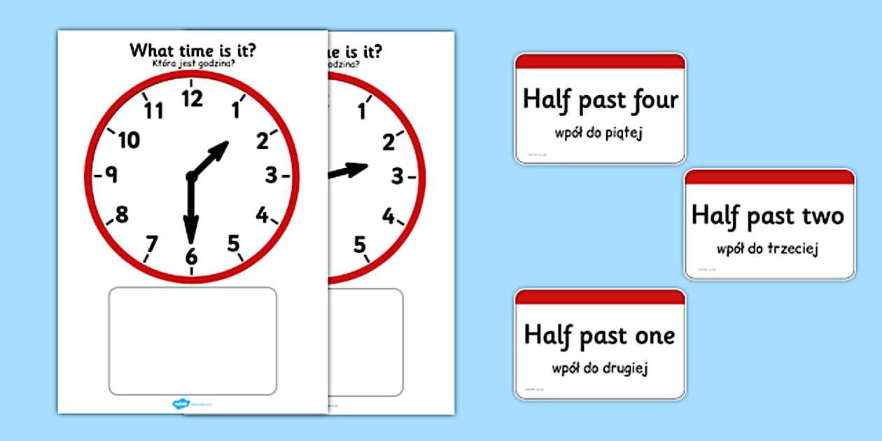 Analogue Clocks Matching Polish Translation (teacher made)
