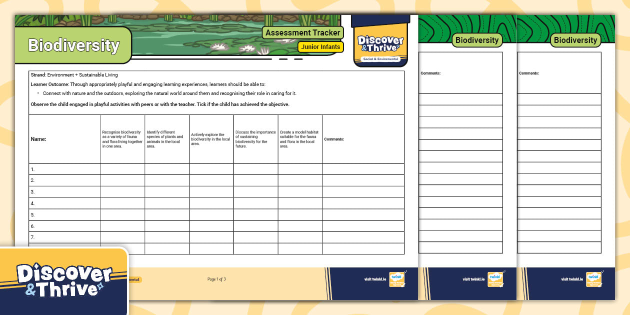SEE Biodiversity Assessment Tracker (teacher made) - Twinkl