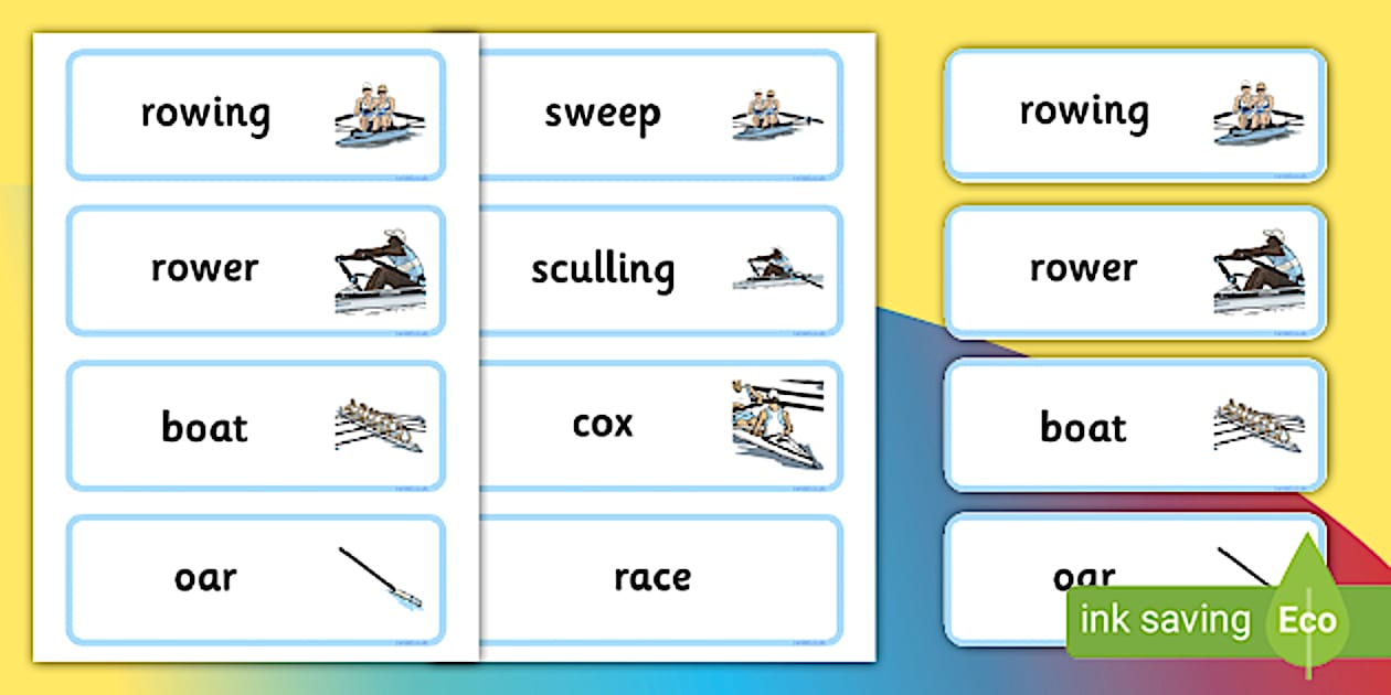 The Olympics Rowing Word Cards (teacher made) - Twinkl