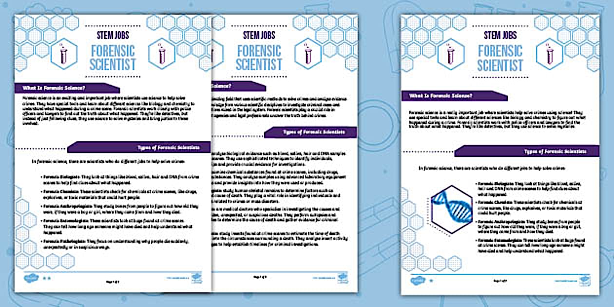 STEM Jobs – Forensic Scientist Fact File (Differentiated)