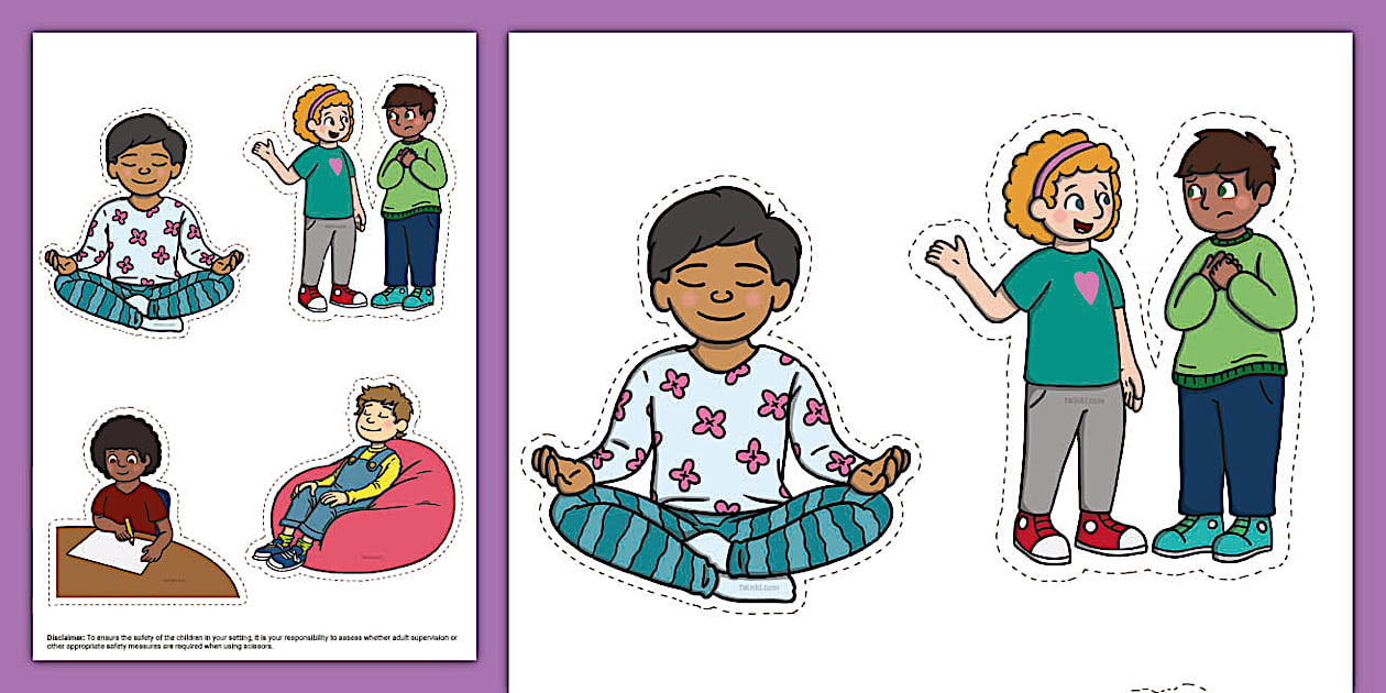 Mindfulness Clip Art Cut-Outs (teacher made) - Twinkl