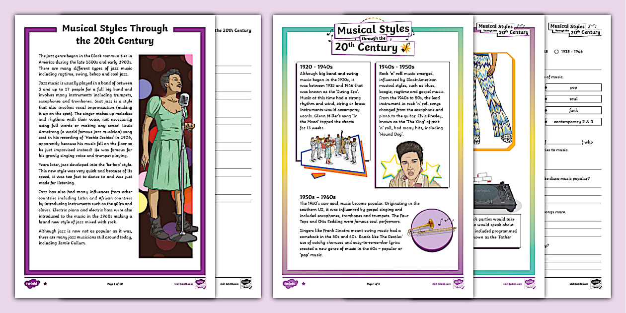 Musical Genres Reading Comprehension Activity - Twinkl