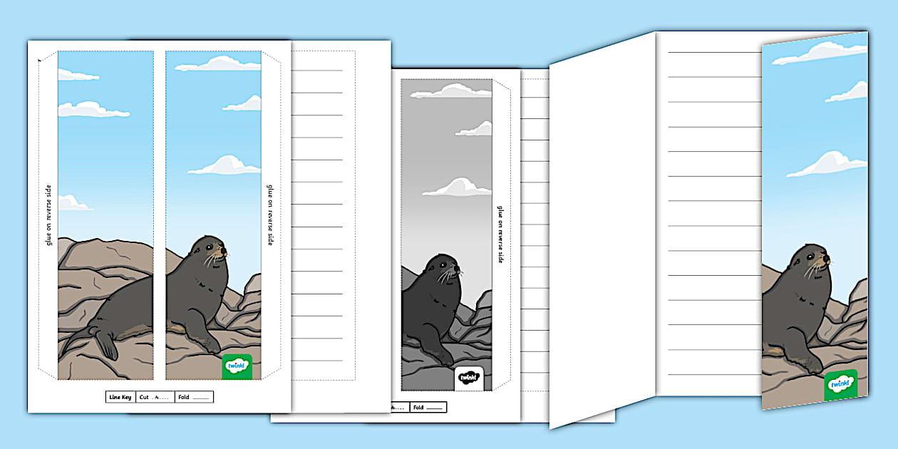 Seal Folding Writing Template - Twinkl Writing Templates
