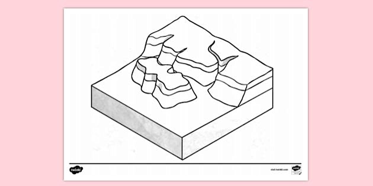Plateau Mountain Colouring | Colouring Sheets (teacher made)