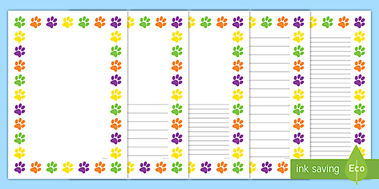 Free Paw Print Page Borders - Page Borders (teacher made)