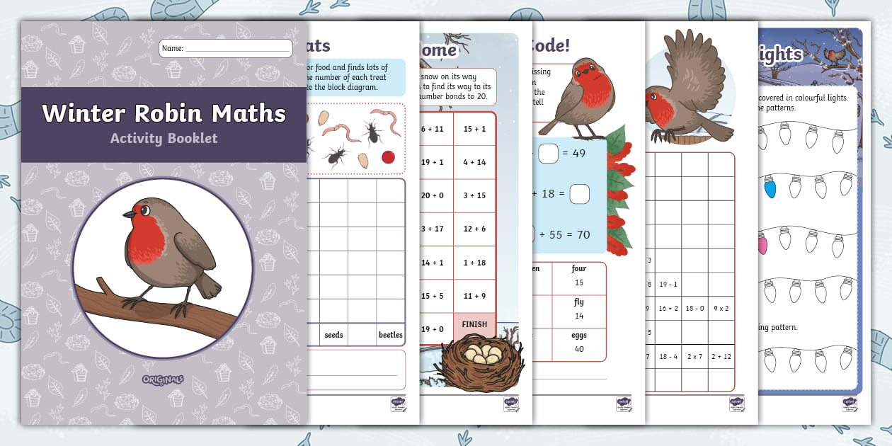 👉 KS1 Winter Robin Maths Activity Booklet - Twinkl