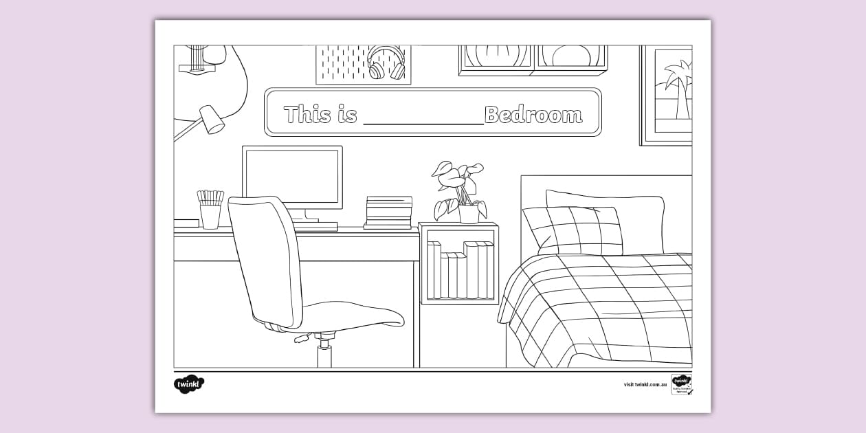 Bedroom Door Colouring Poster - Twinkl Art (teacher made)