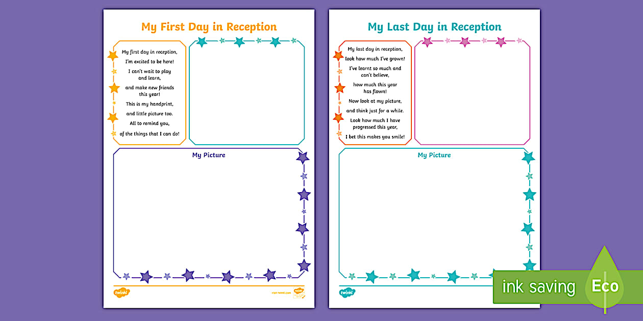 My First and Last Day in Reception Handprint Resource Pack