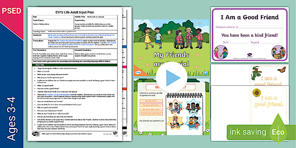 PSED My Friends Are Special Adult Plan and Resource Pack