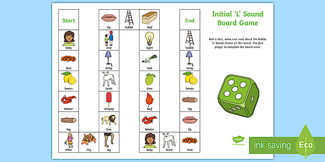 Initial 'L' Sound Board Game (Teacher-Made) - Twinkl
