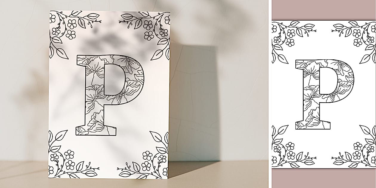 Letter P Mindfulness Colouring Card | Twinkl Party - Twinkl