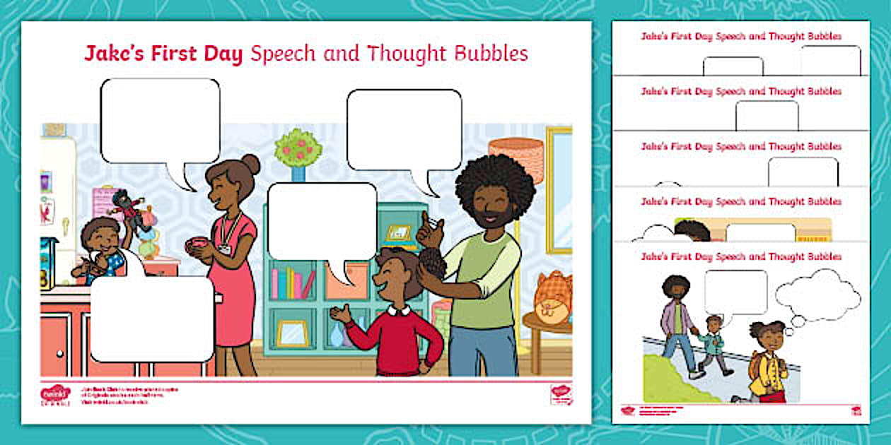 Jake's First Day Speech and Thought Bubble Worksheets