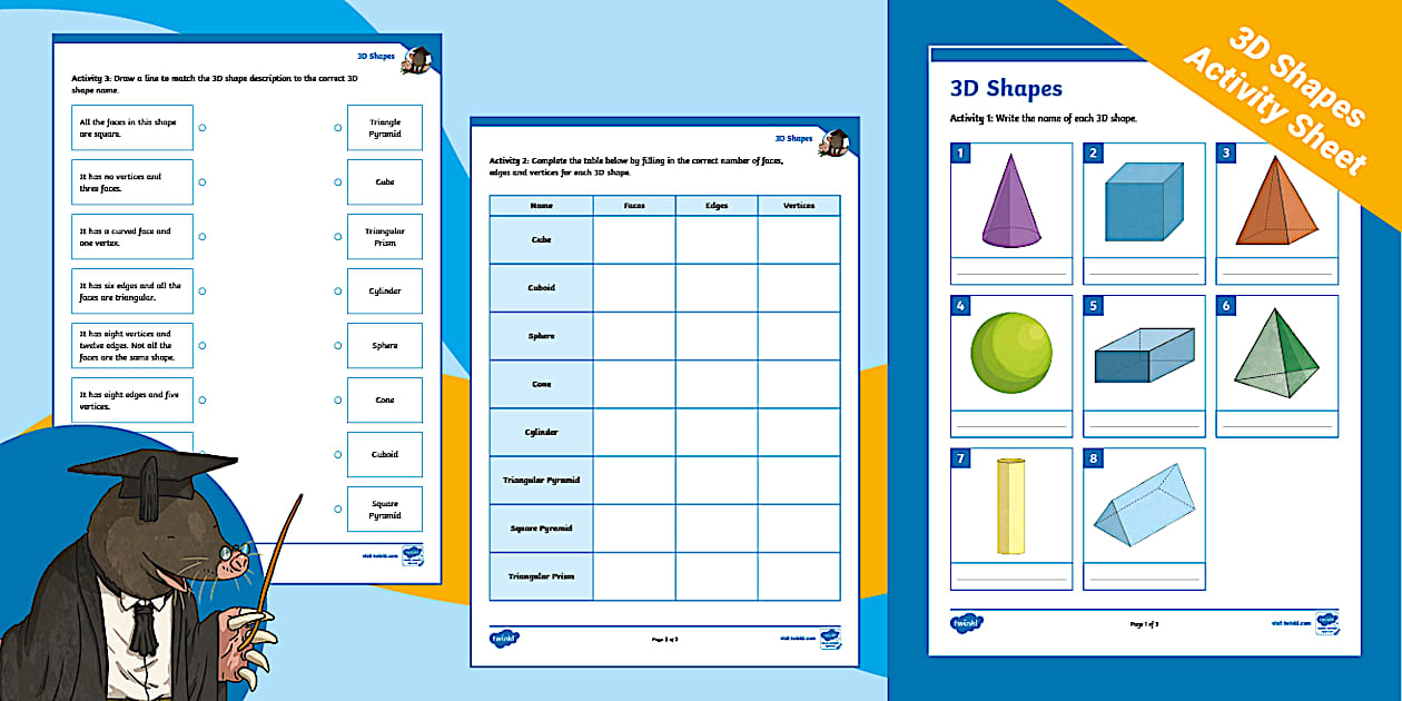 3D Shapes Activity Sheet